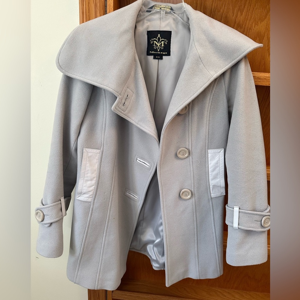 Mackage Ladies Leather-Wool Winter Jacket - Gem